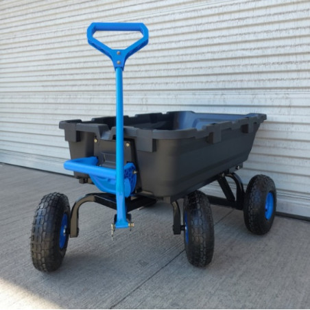 Carrito Multipropósito Jardinería 4 Ruedas con Tolva abatible para 300 kg