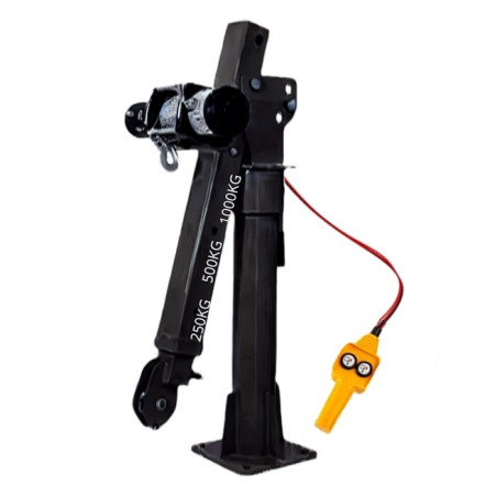 Tecle Grúa Pluma 12v Portátil Capacidad 1000 Kg Levante con winche